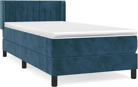 Box spring postel s matrací tmavě modrá 90x190 cm samet 3131055
