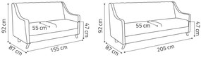 DABEK MEBLE SCARLETT sedací sestava 3+2 světle hnědá 155 / 205 x 92 x 87 cm