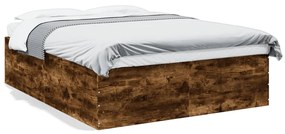 Rám postele kouřový dub 160 x 200 cm kompozitní dřevo