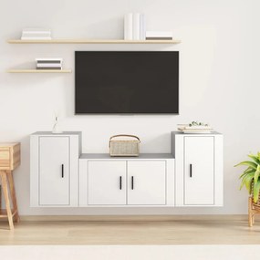 3dílný set TV skříněk bílý kompozitní dřevo 3188502