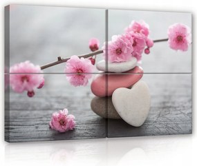 Obraz 120x80 Zen sakura višňový květ kameny harmonie klid příroda