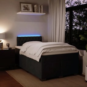 Box spring postel s matrací černá 120 x 190 cm samet 3288566
