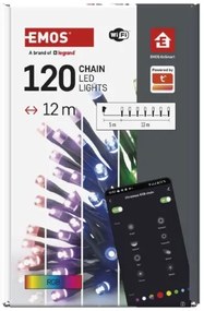 Vánoční osvětlení EMOS GoSmart (WiFi) D4ZR02 120LED řetěz 12m RGB 64 programů s časovačem