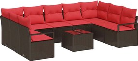 Set pohovek 10 ks Hnědá polyratan 3346554