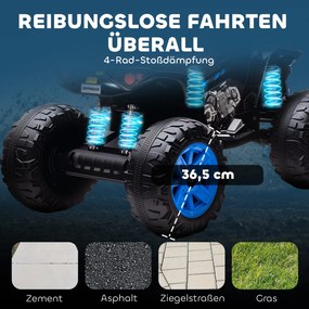 AIYAPLAY Dětský elektro quad, 24V elektrické vozidlo se 4 koly, světlomet, USB port, MP3 funkce, 6,5 km/h, 3-8 let 370-412V90BU