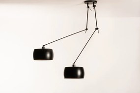 Závěsné černé designové svítidlo nad stůl Snap Light Duo Bond Black and Black