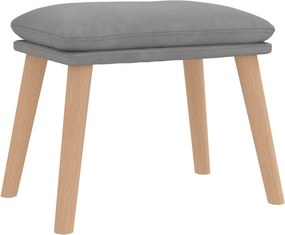 Relaxační křeslo se stoličkou světle šedé samet 3097820