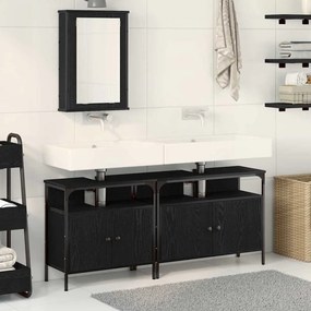 Koupelnové umyvadlové jednotky 3 ks Černá 80 x 30 x 60 cm 3334393