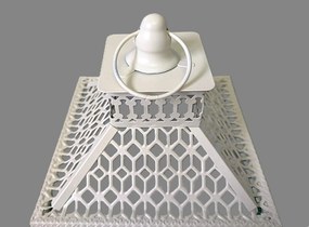 Lampa bílá kov se sklem 25140