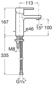Roca A5A3A96CN0 - Umyvadlová baterie NAIA 16,7 cm titanově černá