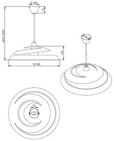 Fabas 3357-40-349 Aragon, závěsné svítidlo, 1xE27 max.60W, antická černá, prům. 53cm