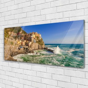 akrylový obraz Moře Hory Krajina 125x50 cm