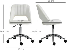 Otočná židle Vinsetto béžová, výškově nastavitelná kancelářská židle do obývacího pokoje a ke stolu, kompaktní, ergonomická a moderní | Aosom.de