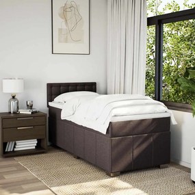 Box spring postel s matrací tmavě hnědá 90x200 cm textil 3289268