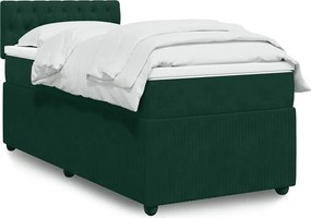 Box spring postel s matrací tmavě zelená 90x190 cm samet 3287623