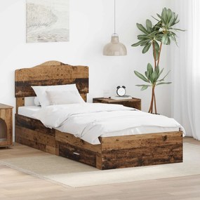 Rám postele s čelo Staré dřevo 90 x 190 cm Kompozitní dřevo 3413254