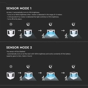 LED Solární svítidlo se senzorem LED/2W/5,5V 3000K IP65 2600 mAh bílá