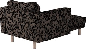 Potah na IKEA Norsborg šezlong s loketními opěrkami barva hnědá látka pletený vzor, vzorované