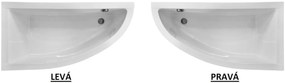BESCO Asymetrická vana FONDI Nožičky k vaně - Bez nožiček, Rozměr vany - 150 × 70 cm, Způsob provedení - Levé - OLVFON15L