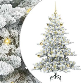 Umělý Skládací Vánoční Strom s stojanem Bílá 150 cm PVC a ocel 3397709
