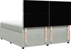 Box spring postel s matrací světle šedá 200x200 cm samet 3292436