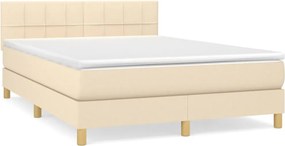 Box spring postel s matrací krémová 140x190 cm textil 3140614