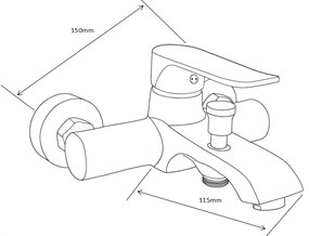 Mexen Pecos vanová sada DS75, chrom - 72703DS75-00