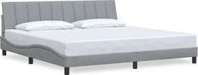Rám postele bez matrace Hanko světle šedý 200 x 200 cm textil 3310412