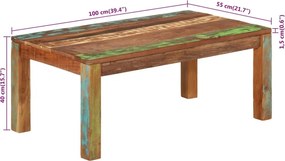 vidaXL Konferenční stolek 100 x 55 x 40 cm masivní recyklované dřevo [356252]