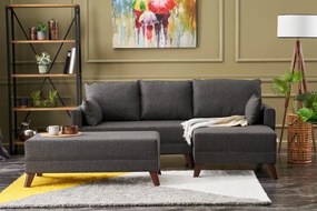 Atelier del Sofa Rohová sedací souprava Bella Mini Corner Sofa Right - Anthracite, Antracitová