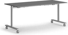 Mobilní stůl MATCH, 180x80 cm, šedá podnož, grafit