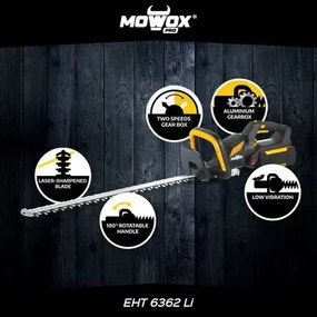 MoWox EHT 6362 Li Excel Series / Aku nůžky na živý plot / 62V / Otočná