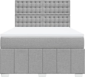 Box spring postel s matrací světle šedá 140 x 190 cm textil 3293977