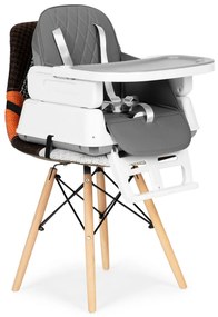 Dětská jídelní židlička 3v1 ALWAYS GREY ECOTOYS šedá