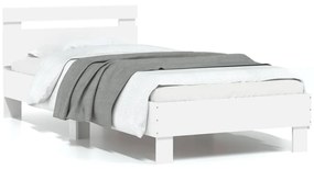 vidaXL Rám postele s čelem bílý 90 x 200 cm kompozitní dřevo