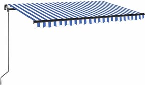 Ručně zatahovací markýza 400 x 350 cm modrobílá 3069176