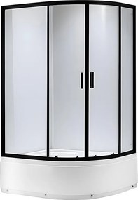 BPS-koupelny Asymetrický sprchový kout MAJA BL R 115x85 cm pravý, černá/transparent v setu s hlubokou sprchovou vaničkou
