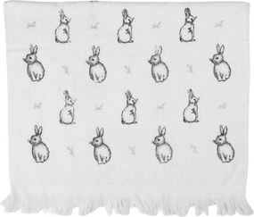 Bílý froté ručník s králíčky Bunny Buddies - 40*66 cm