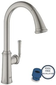 Grohe Gloucester - Dřezová baterie s výsuvnou sprškou, supersteel 30422DC0