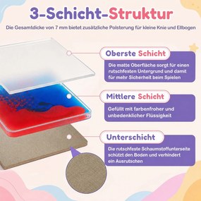 Costway Senzorické podlahové dlaždice 6 Kus Tekuté a netoxické senzorické rohože