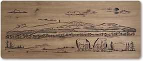 Li-Go "Pálava" světelný obraz s baterií 120x50cm varianta ovládání: manuál/pohybové čidlo, provedení povrchu: ořech