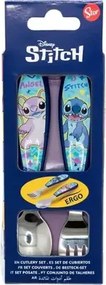 STOR Dětský příbor 2ks Stitch a Angel / Nerezová ocel / Bez BPA