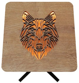 Li-Go "Hlava vlka" lampa 19x19cm provedení povrchu: dub světlý