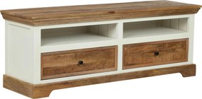 XXXLutz NÍZKÁ KOMODA, akácie, mangové dřevo, přírodní barvy, bílá, 145/55/42 cm Landscape - Komody z masivu - 001071008707