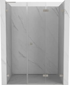 Mexen Lunar-F, L pravé sklápěcí sprchové dveře 145 cm, 8mm čiré sklo, ocelový profil, 836SL-145-050-97-00-P