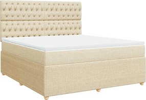 Box spring postel s matrací krémová 180x200 cm textil 3292147