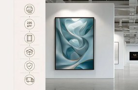 Modrá harmonie - obraz - Luxusní abstrakce s jemnými liniemi 38 - 70 x 100 cm - 1 149 Kč