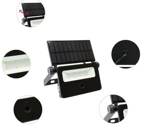 LED Solární reflektor se senzorem NOCTIS LED/2W/1800 mAh 3,7V 6000K IP65
