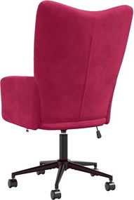 Relaxační křeslo vínové samet 328177