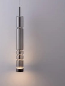 LED černo-šedý designový lustr Bento